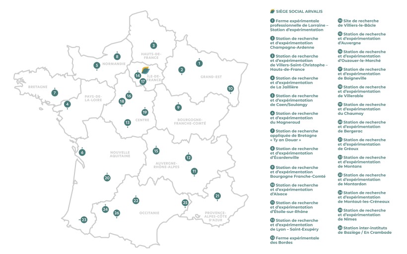 Nos implantations | ARVALIS